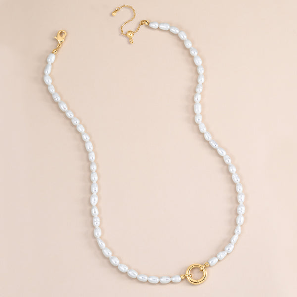 "Token Tales" Freshwater Pearls Charm Holder Necklace - DSF Jewels