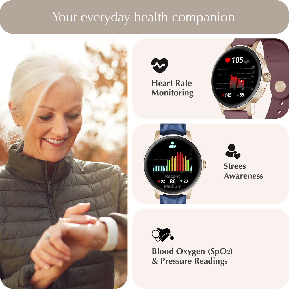 "Ora" Smartwatch Set with 5 Straps – Rose Gold - DSF Jewels